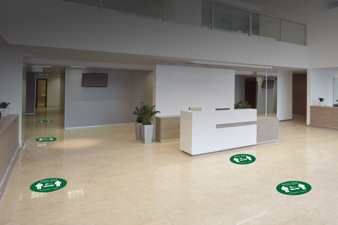 Custom Floor Decals for Social Distancing - ZENTX Media Group